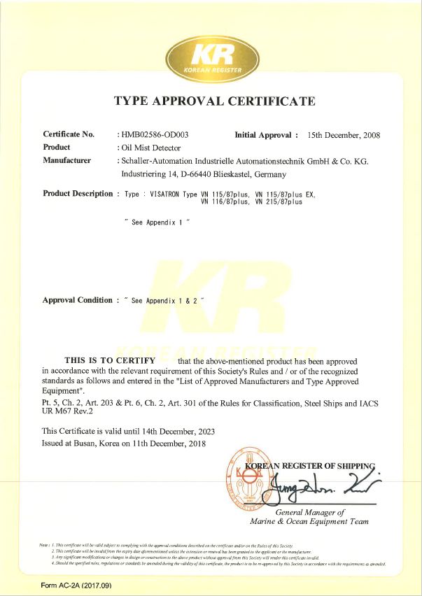KR Cert VN87plus – 2023 – Schaller Automation