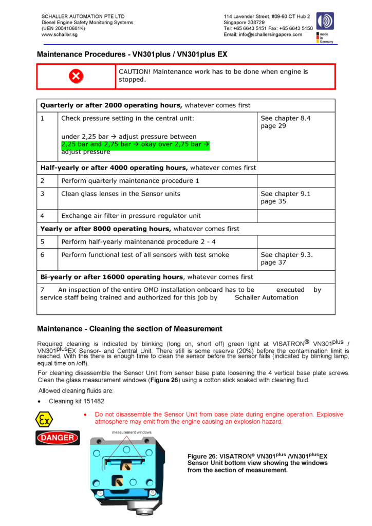 VISATRON MAINTENANCE – Schaller Automation